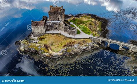 Aerial View Of The Eilean Donan Castle In The Western Highlands Of