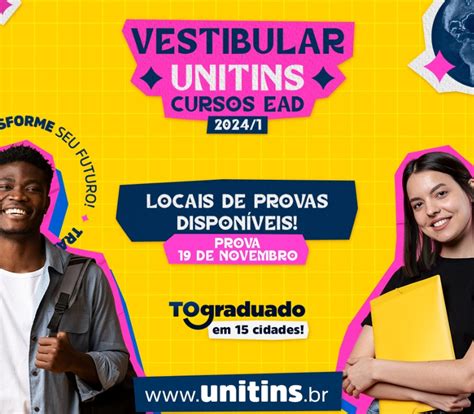 UNITINS Divulga Locais De Prova Do Vestibular 2024 1 Do Projeto TO