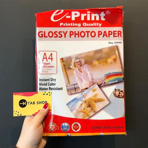 Jual Tab Shop Eprint Glossy Photo Paper Kertas Foto A4 120 Gsm 100