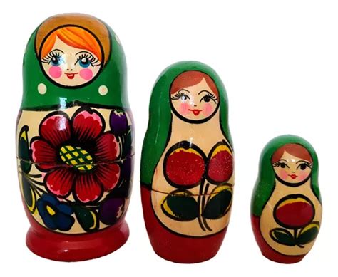 Muñeca Juguete Rusa Matrioska Artesanal Madera Pintada Mano Mercadolibre
