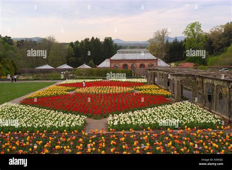 A View Of The Biltmore Estate Gardens And Greenhouse From A Distance In