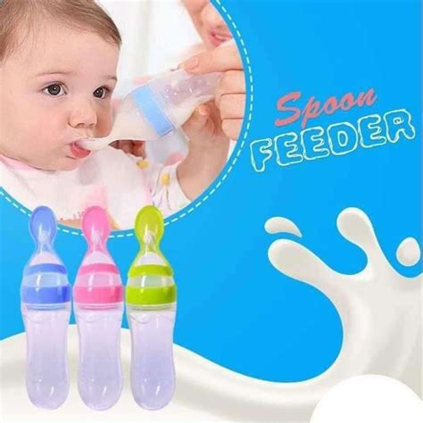 Infant Food Dispensing Spoon Silicone Squeeze Feeding Bottle Baby Food