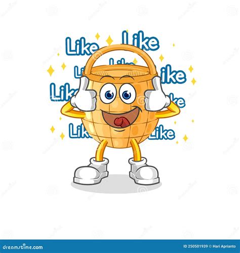 Cesta De Muchos Me Gusta Vector De Dibujos Animados Stock De Ilustración Ilustración De Cesta