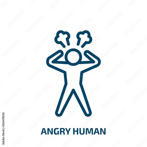 Angry Human Icon From Feelings Collection Thin Linear Angry Human