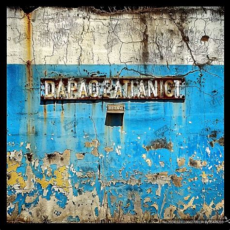 Ai创作图剥落的招牌 生锈的标识标牌刻字 被腐蚀的牌匾 磨损的招牌 生锈灯箱 做锈招牌 损坏的招牌 褪色的招牌 复古蓝色墙 腐蚀牌 生锈招牌