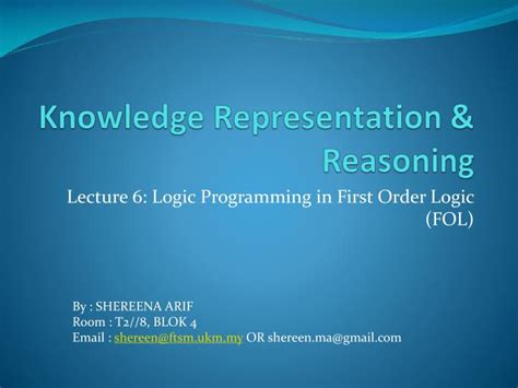 PPT Knowledge Representation Reasoning PowerPoint Presentation ID