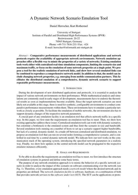 Pdf A Dynamic Network Scenario Emulation Tool