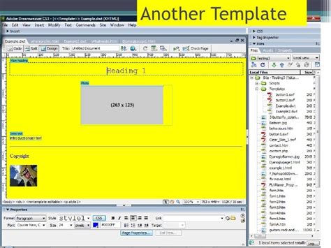 Dreamweaver Templates Tutorial Cs3 Lasopalearning
