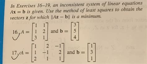 solved in exercises 16 19 an inconsistent system of linear