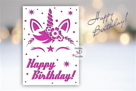 Happy Birthday Paper Cut Card Svg · Creative Fabrica