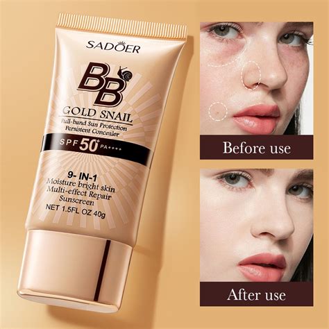 Sadoer Gold Snail Sunscreen Bb Cream Foundation Concealer Moisturizing
