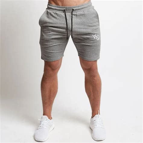 Brand Man Cotton Elastic Shorts Slim Fit Fitness Workout Summer Beach