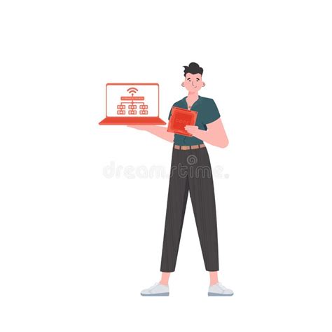 A Man Holds A Laptop And A Processor Chip In His Hands Iot And Automation Concept Isolated