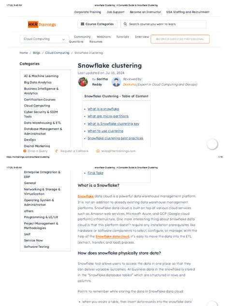 Snowflake Clustering Pdf Cloud Computing Data