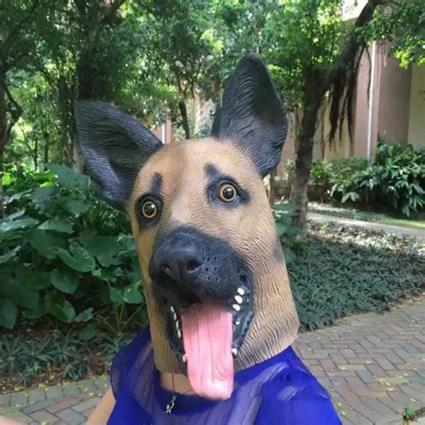 Buy German Shepherd Dog Head Latex Mask Full Face