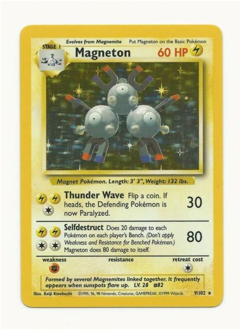 ORIGINAL BASE SET MAGNETON RARE HOLOGRAPHIC POKEMON CARD NM Pokemon