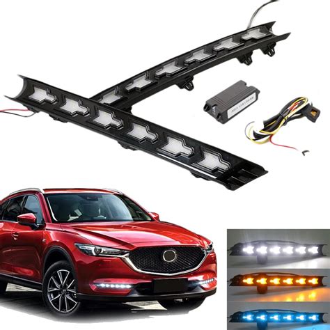 3 Colors Turn Signal Style Relay Waterproof 12V LED CAR DRL Daytime Running Lights Fog Lamp For