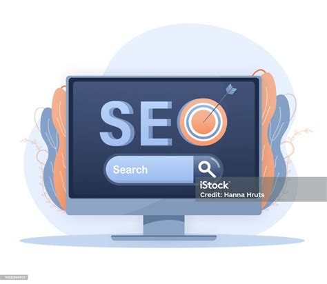 Seo 최적화 웹 분석 및 Seo 마케팅 소셜 미디어 개념 웹 보고서 대시보드 모니터의 비즈니스 사용자 분석 및 모니터링 가공의 인물에 대한 스톡 벡터 아트 및 기타 이미지