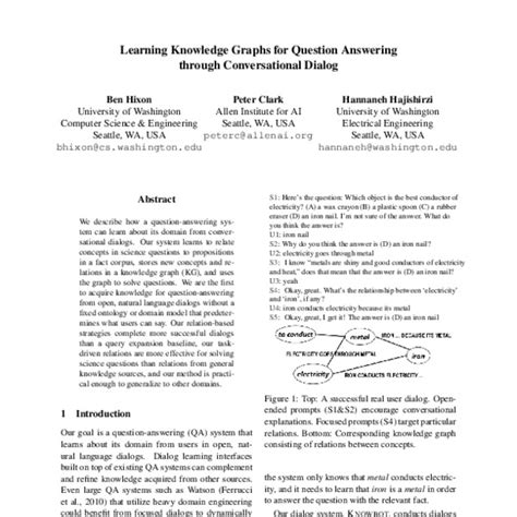Learning Knowledge Graphs For Question Answering Through Conversational Dialog Acl Anthology