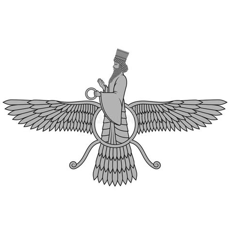 Winged Disc Of Zoroastrian Religion Stock Vector Illustration Of