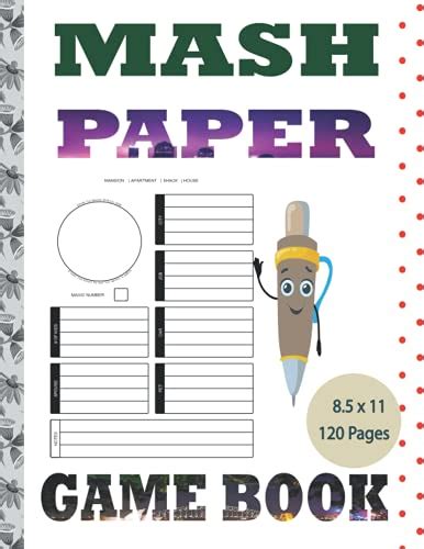 Mash Activity Game Book Paper And Pencil Game Book 8 5 X 11 120