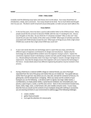 Fillable Online Jeannette K Pa Name Date Pd Stem Final Exam