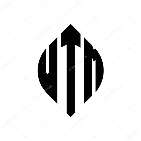 Diseño Del Logotipo De La Letra Del Círculo Vtm Con Forma De Círculo Y