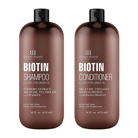 Buy Botanic Hearth Biotin Shampoo And Conditioner Set With Ginger Oil
