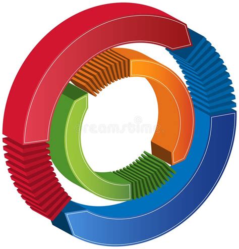 Process Circle Diagram D Arrows Stock Vector Illustration Of Cycles Graphic