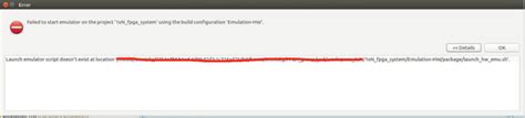 Failed To Start Emulator On The Project Using The Build Configuration Emulation Hw