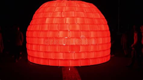 People Near Red Igloo With Illumination At Night Stock Video Video Of People Camp 322849301