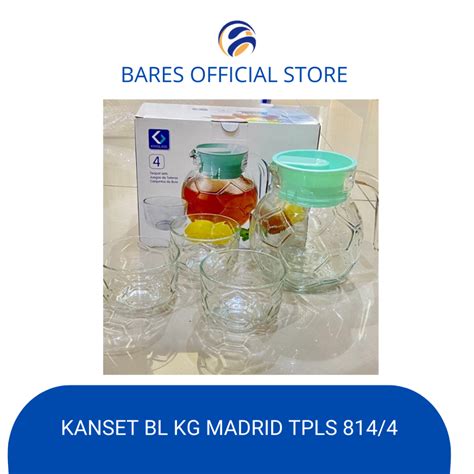 Jual Set Pitcher 4 In 1 Bola Rio Kimglass Dus Kado Kanset Kaca Madrid Tpls 814 4 Shopee Indonesia