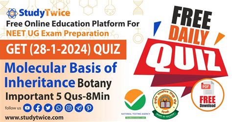 Neet Biology Practice Mcqs Daily Quiz No 28 For 28 Jan 24