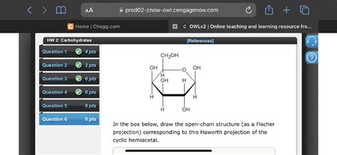 solved in the box below draw the open chain structure as a