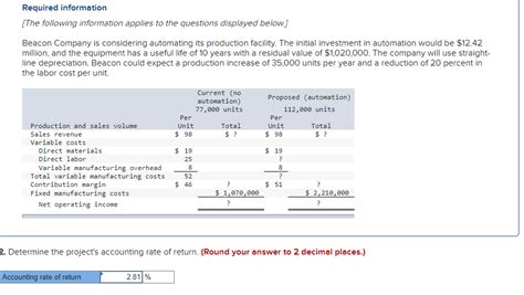 Required 1 A Complete The Following Table Showing