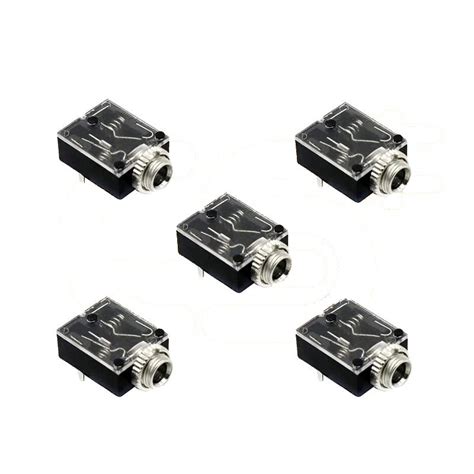 5 Pin 3 5mm Stereo Audio Jack Socket PCB Panel Mount With Nut PJ 324M For Headphone Pack Of