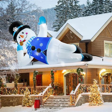 The Holiday Aisle® 10ft Christmas Inflatables Snowman Outdoor