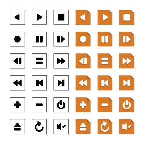 Editable Play Button Square Icons Collection Vector 22746259 Vector Art