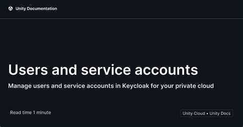Users and service accounts • Unity Cloud • Unity Docs