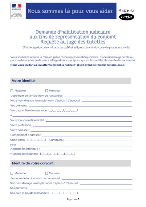 Formulaire Requ Te Au Juge Des Tutelles Demande D Hot Sex Picture