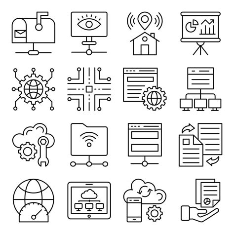 Pack Of Cloud Computing Linear Icons Vector Art At Vecteezy