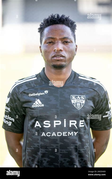 Eupens Isaac Nuhu Poses For The Photographer At The 2021 2022 Season Photoshoot Of Belgian