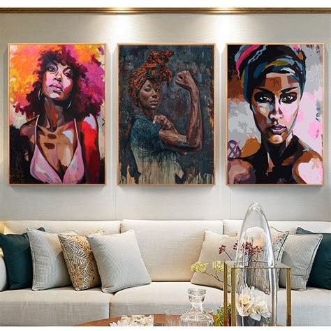 Black White African Nude Woman Cuadros Canvas Painting Posters And