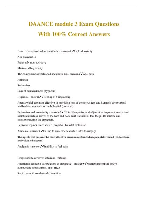 Daance Module 3 Exam Questions With 100 Correct Answers Daance