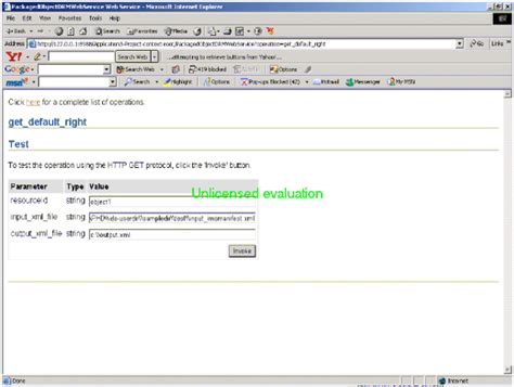 Figure B Get Default Right Web Service Method Invocation Using