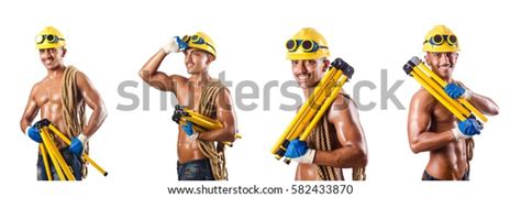 Naked Construction Worker On White Shutterstock