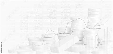 Growth Business Finance Chart Of White Money Stock Graph Data 3d
