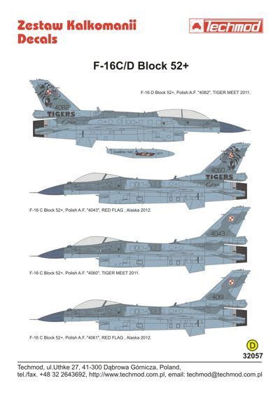 Techmod 32057 General Dynamics F16c D Block 52 Polish Air Force