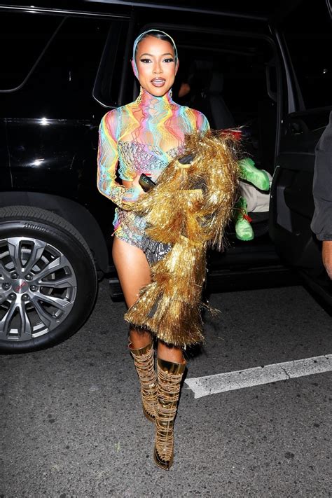 Karrueche Tran Arrives At Cardi Bs 29th Birthday Party In Los Angeles