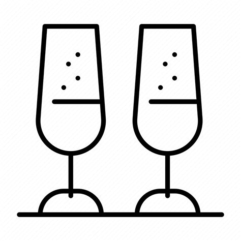 Celebration Champagne Cheers Glasses Toasting Icon Download On